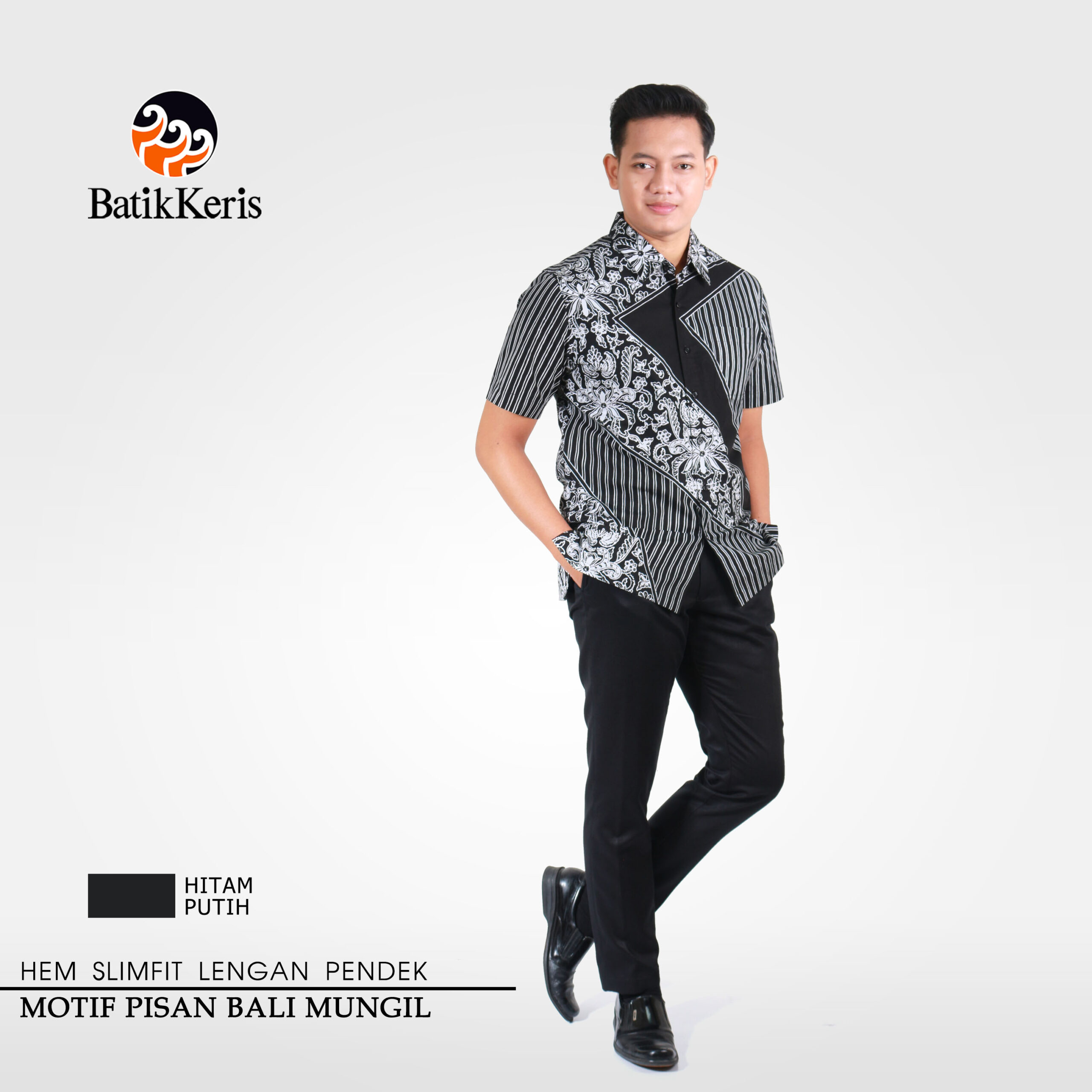 Kemeja Slimfit Batik Lengan Pendek Motif Pisan Bali Mungil - Batik ...