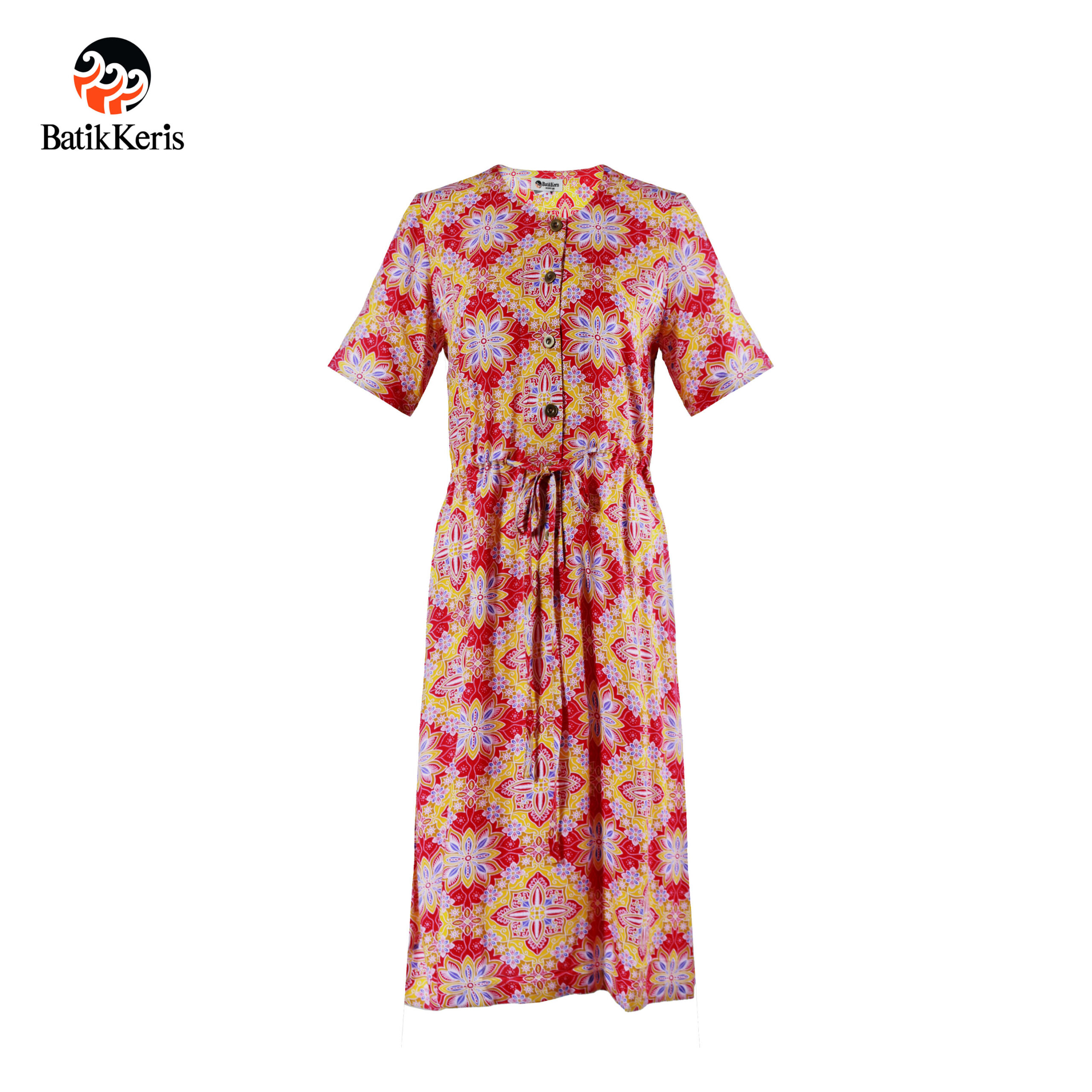 Daster Batik Lengan Pendek Motif Ceplok Mekar - Batik Keris Online