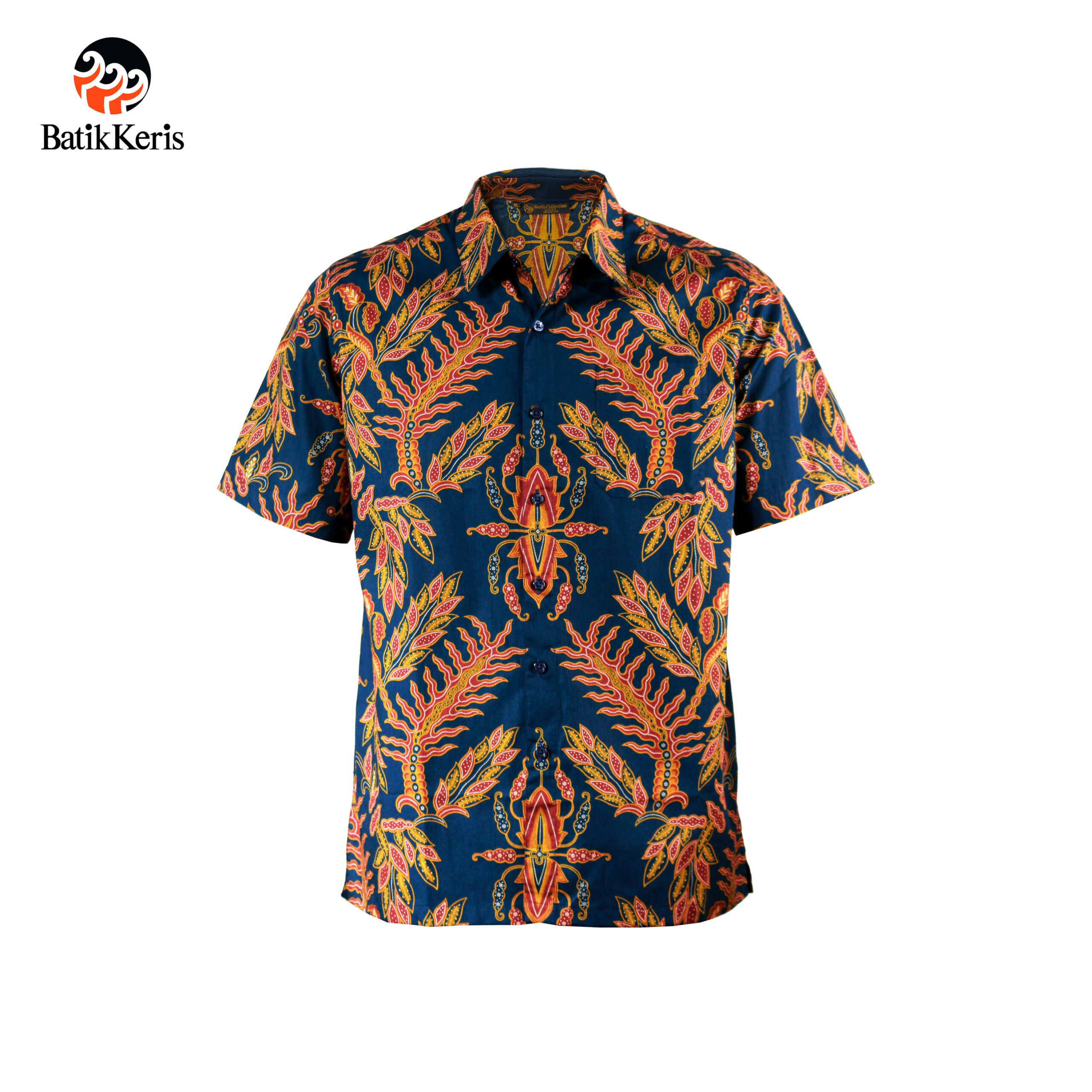 Kemeja Slimfit Batik Lengan Pendek Motif Luhur Minulyo - Batik Keris Online