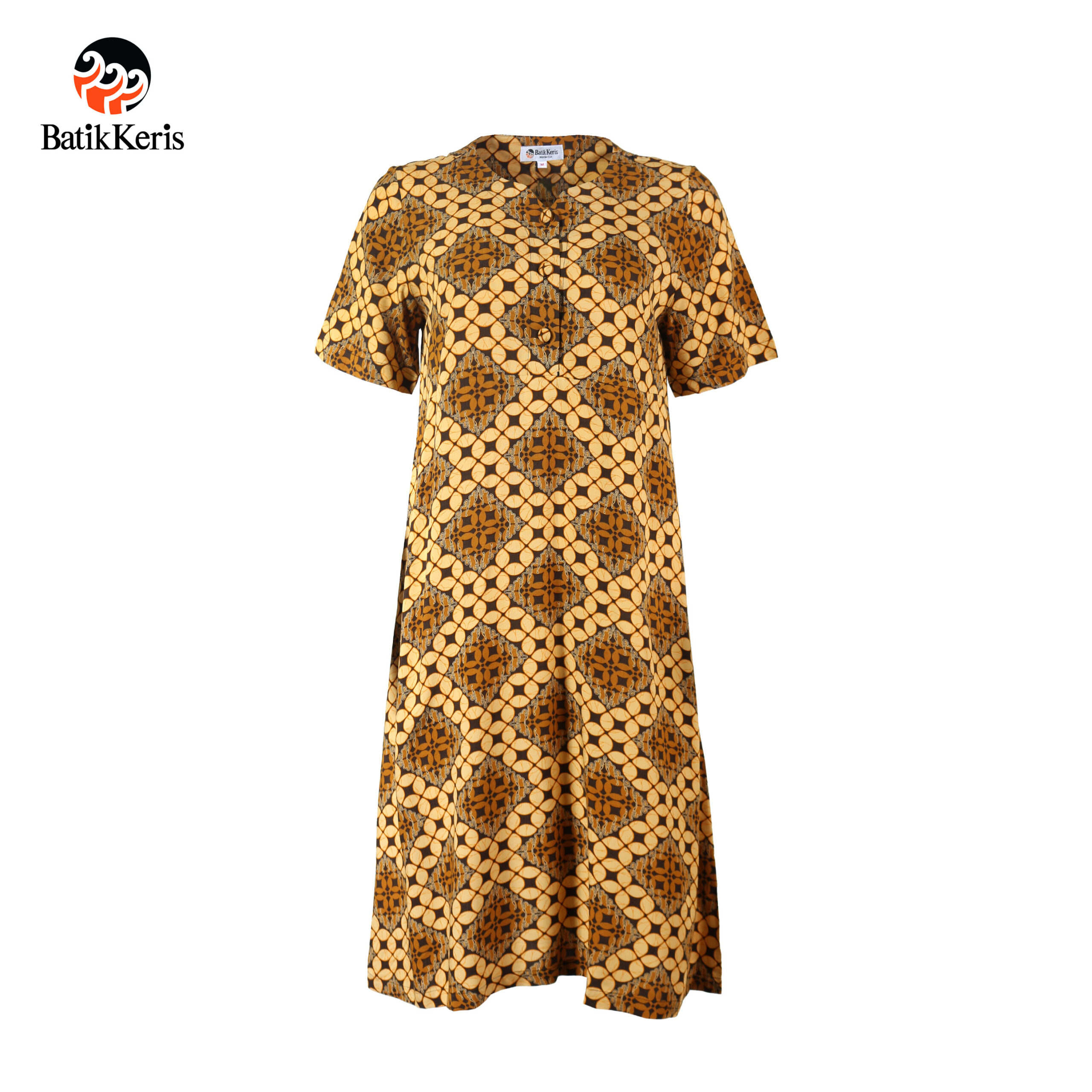 Daster Batik Lengan Pendek Motif Kawung Wajik - Batik Keris Online