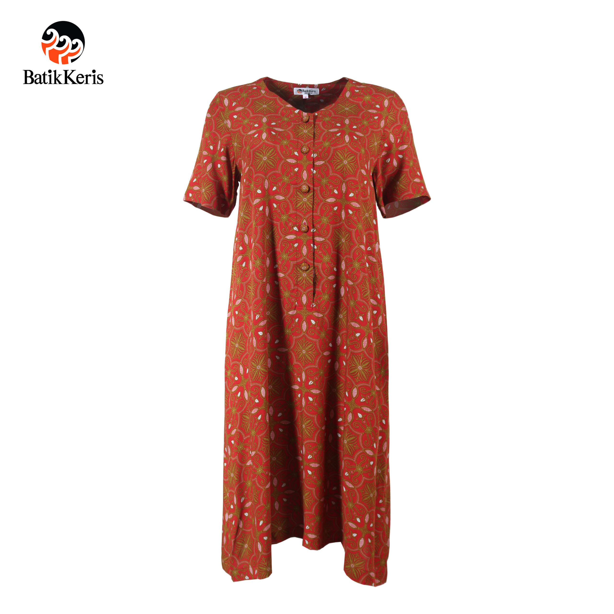 Daster Batik Lengan Pendek Leher V Motif Ceplok Laksono - Batik Keris ...