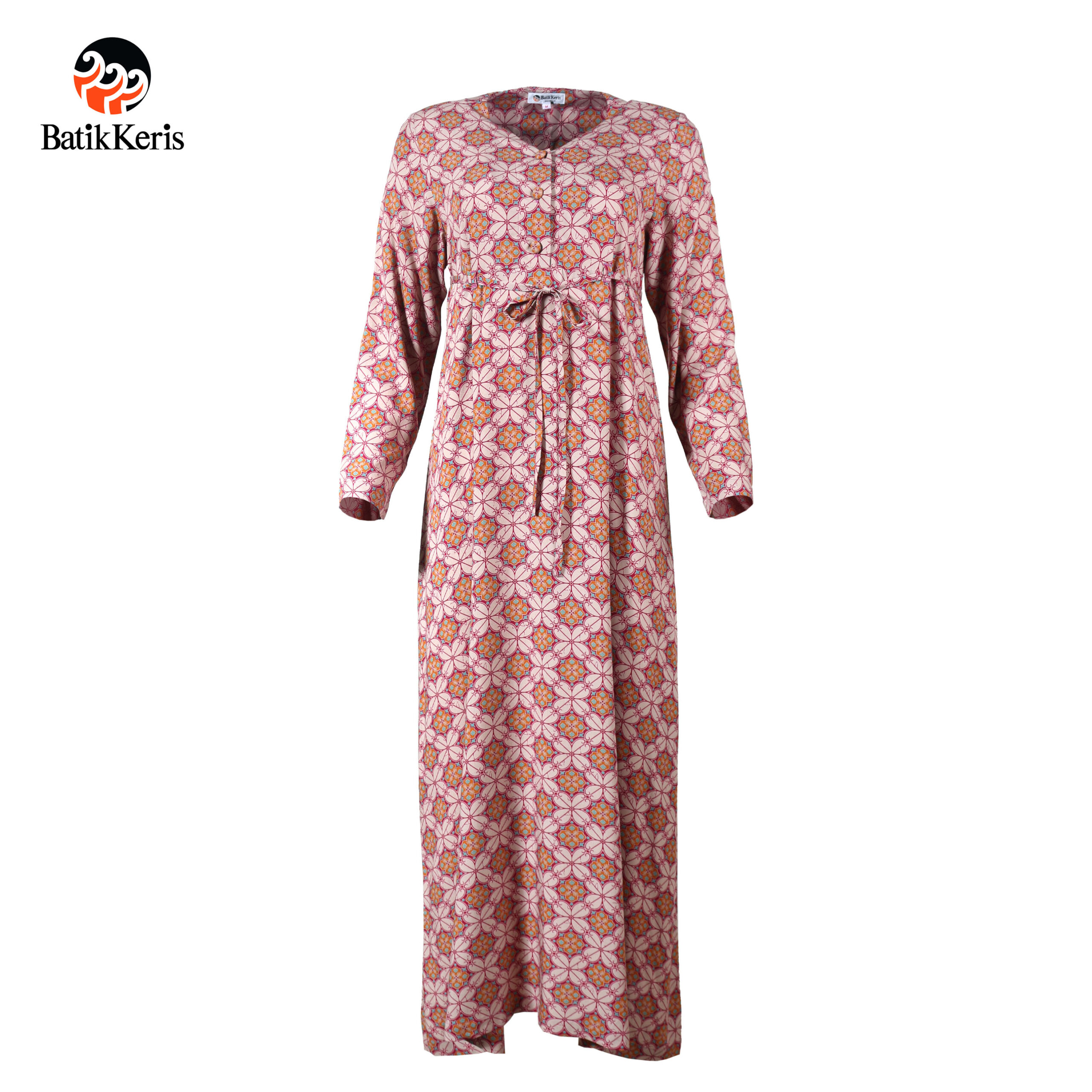 Daster Muslim Batik Lengan Panjang Motif Kawung Asih - Batik Keris Online