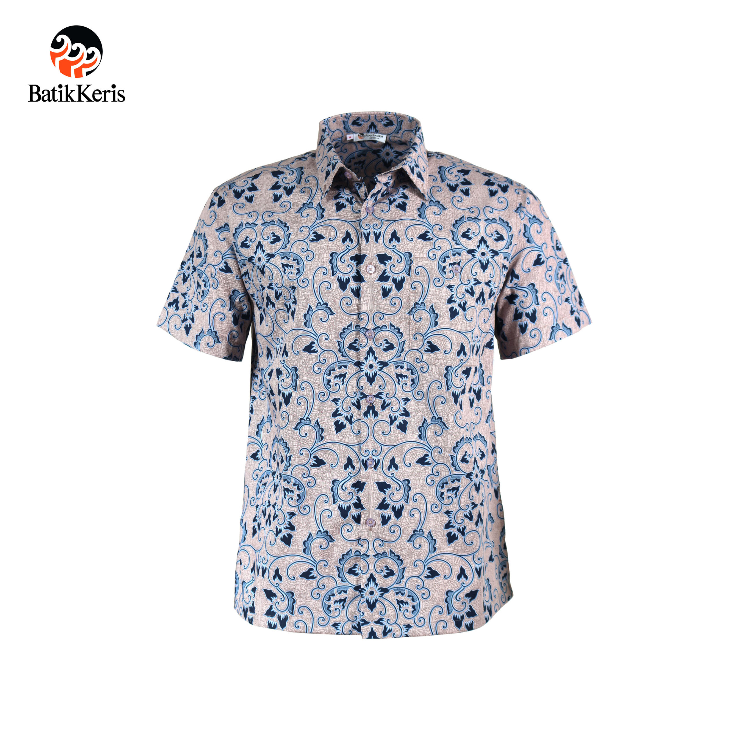 Kemeja Relaxed Fit Batik Lengan Pendek Motif Keris Ukel Romo - Batik ...