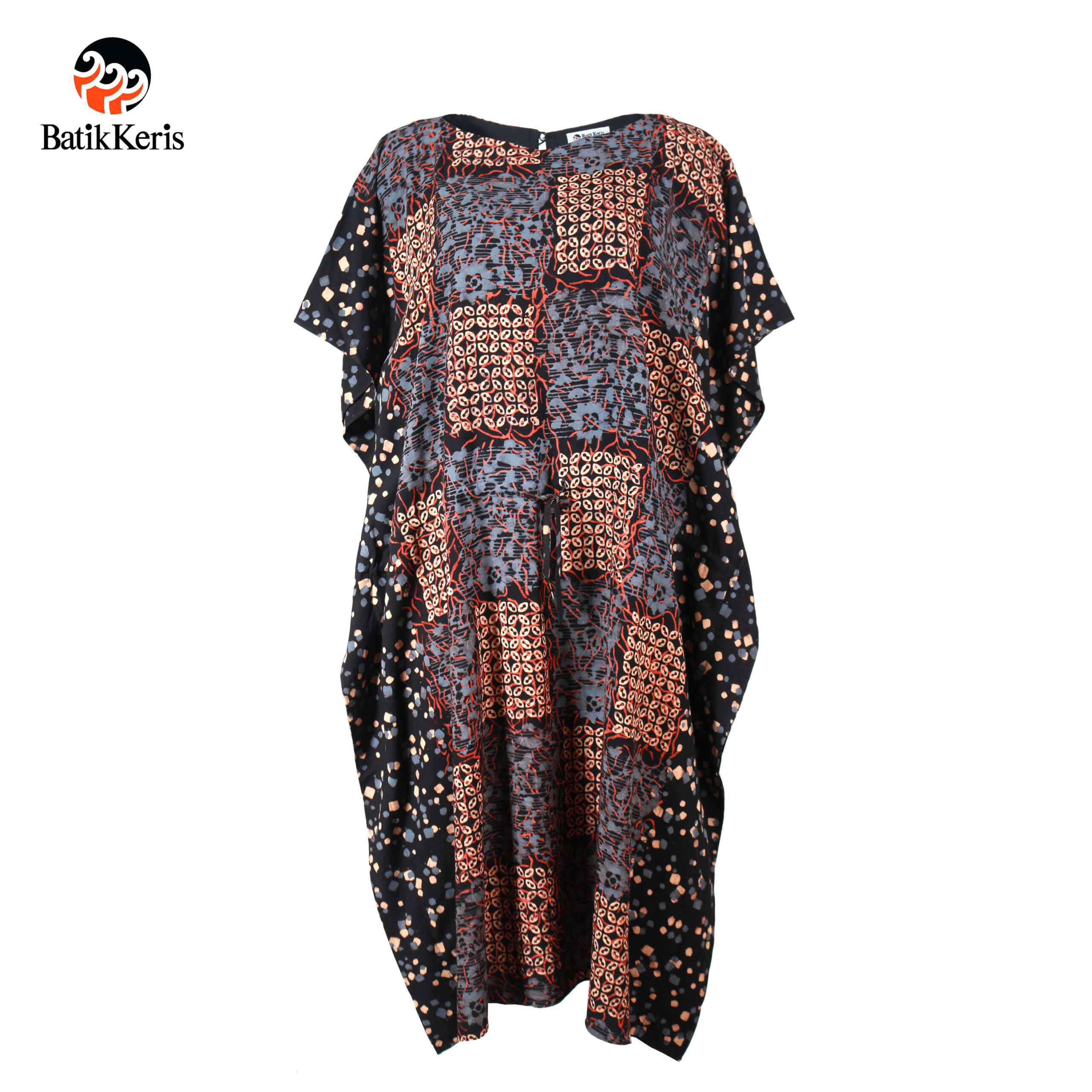 Kaftan Midi Batik Motif Ron Engkol 2 - Batik Keris Online