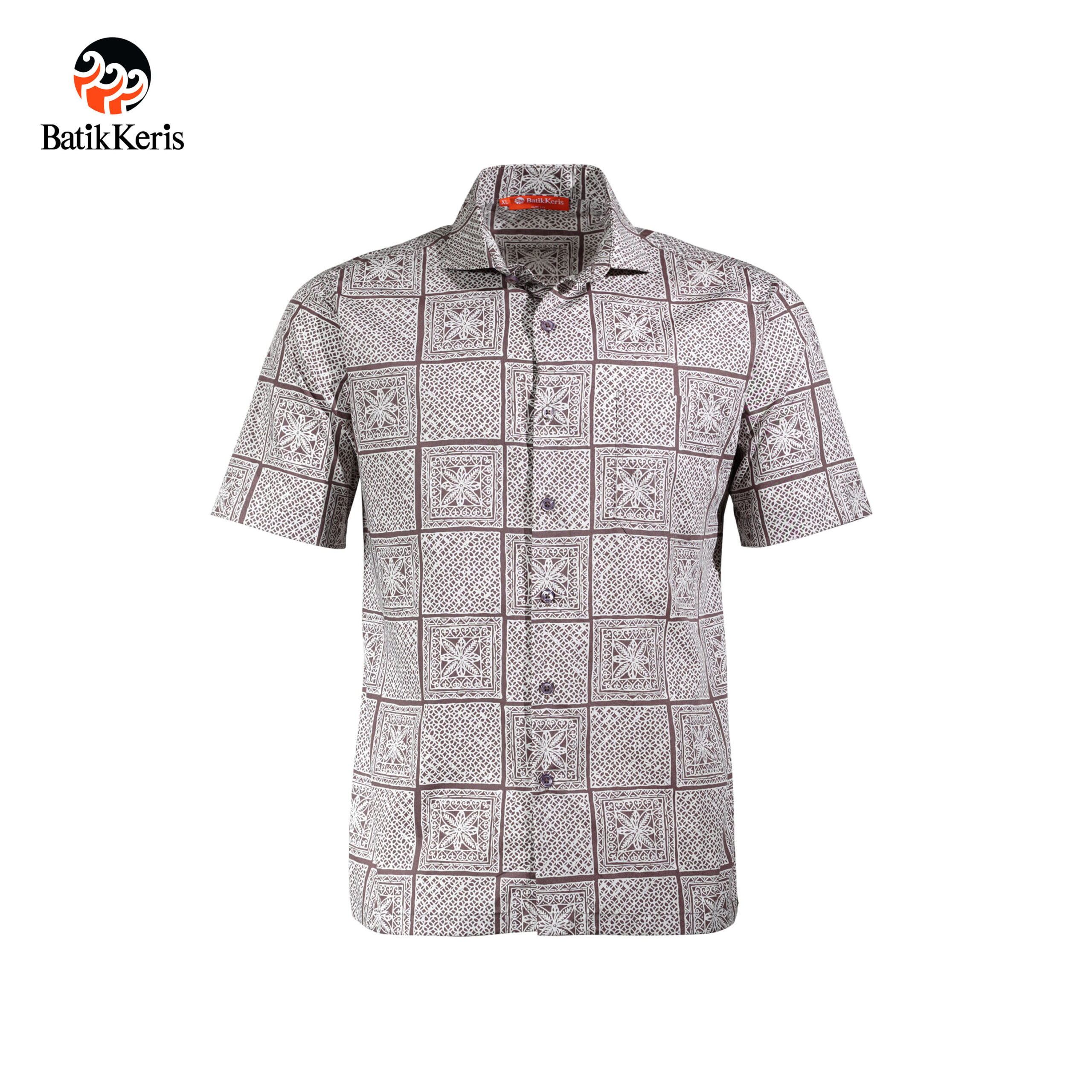 Kemeja Slimfit Batik Lengan Pendek Motif Keris Kawung Puspo - Batik ...
