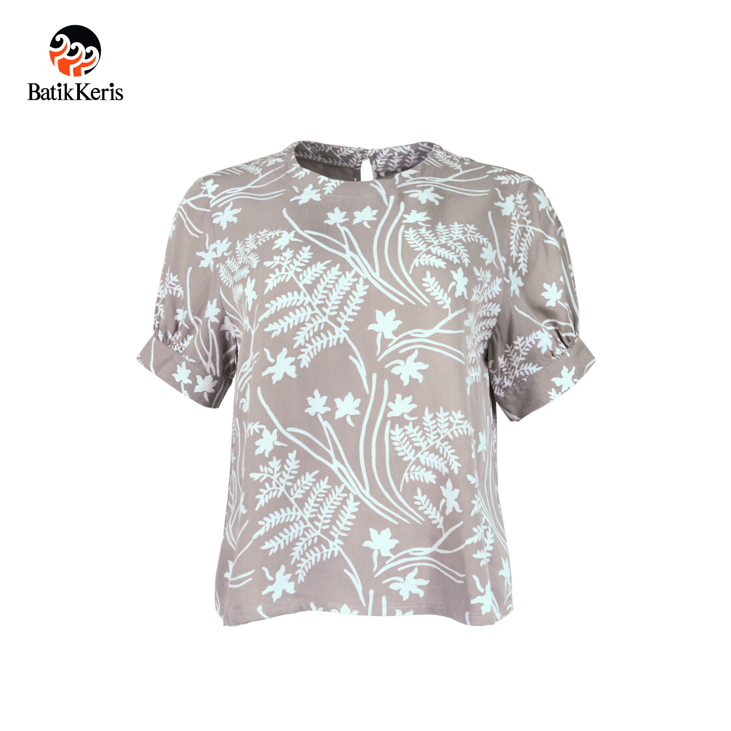 Blouse Batik Lengan Pendek Motif Pakis - Batik Keris Online