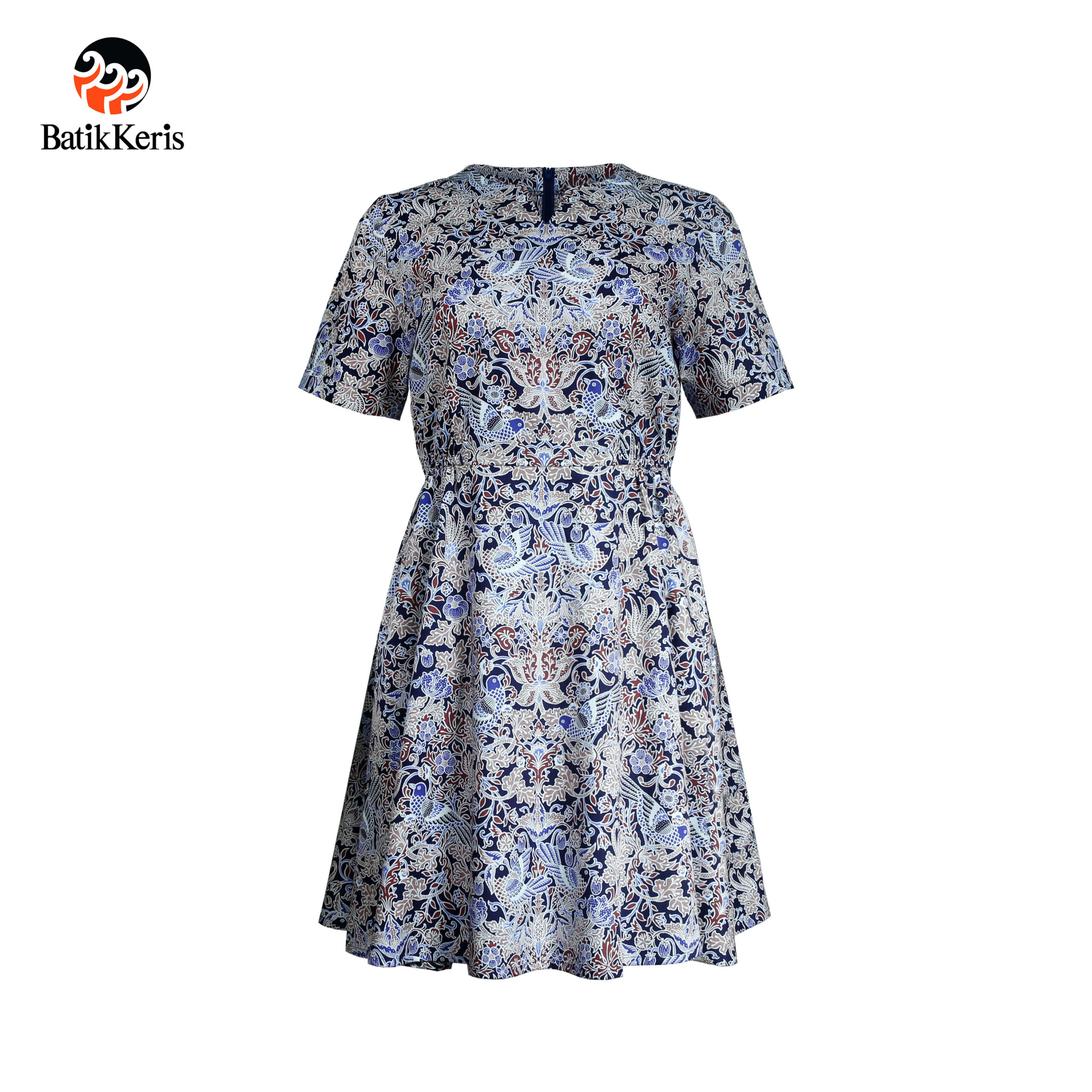 Dress Batik Lengan Pendek Motif Keris Kanaya - Batik Keris Online