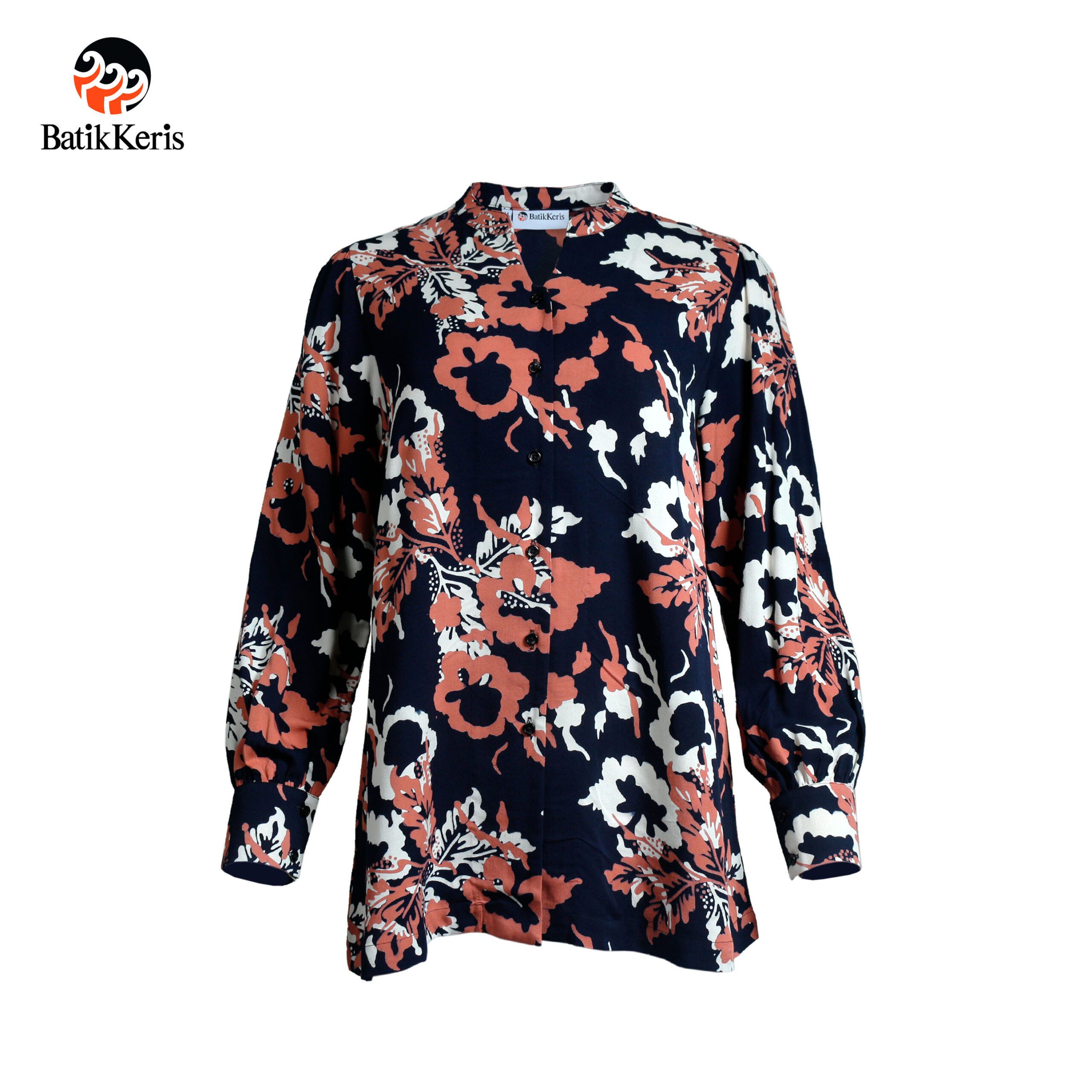 Blouse Batik Lengan Panjang Motif Sekar Sepasang - Batik Keris Online