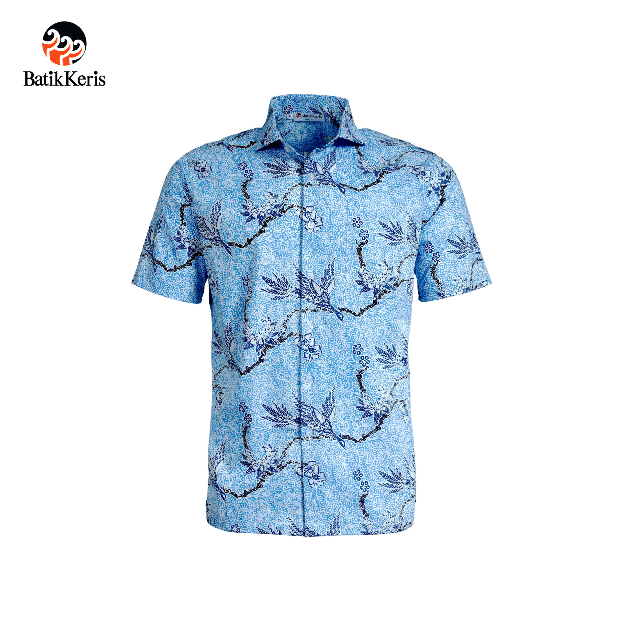 Kemeja Slimfit Batik Lengan Pendek Motif Ukel Puspito - Batik Keris Online