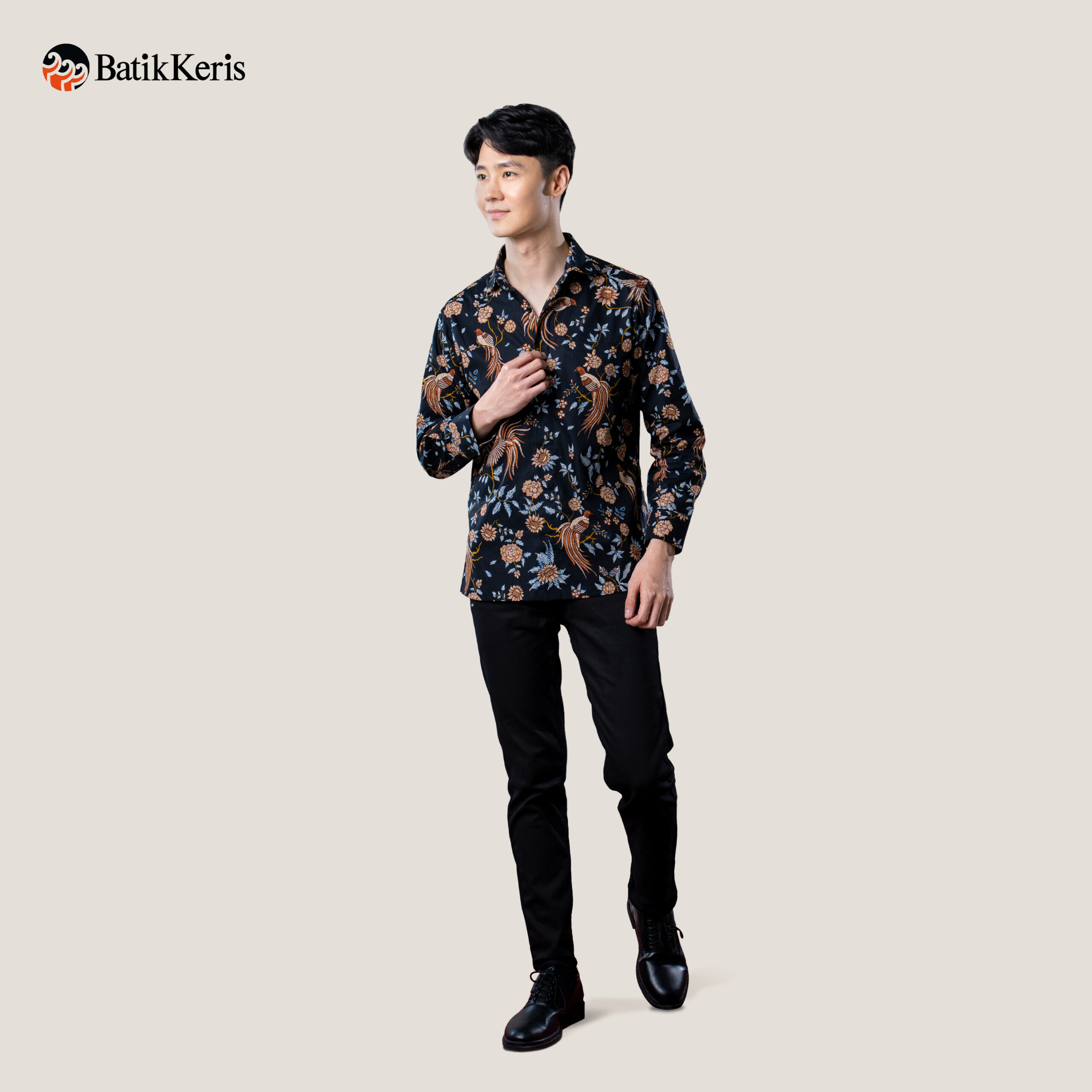 Kemeja Reguler Fit Batik Lengan Panjang Motif Keris Dancing Bird ...