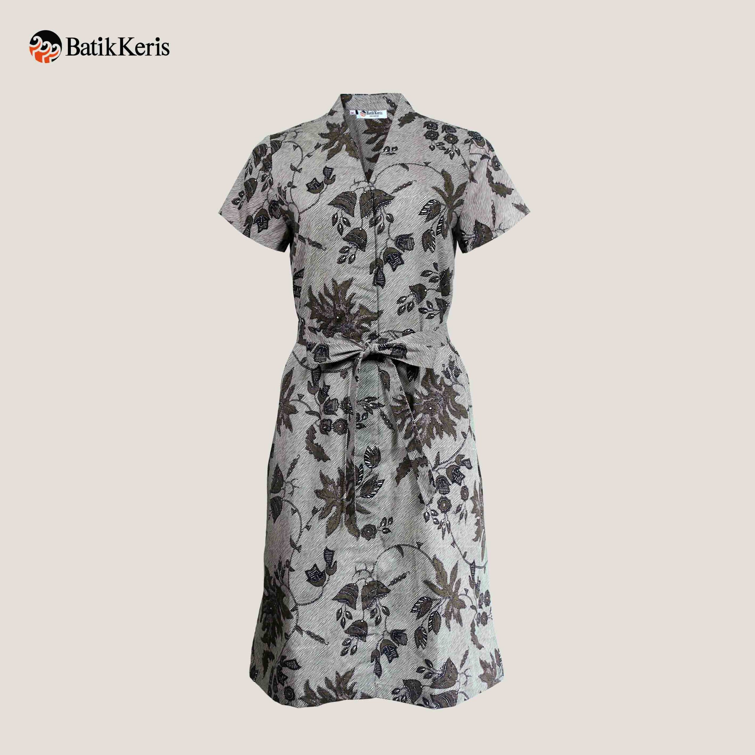 Dress Batik Lengan Pendek Motif Keris Galaran Kusumo - Batik Keris Online