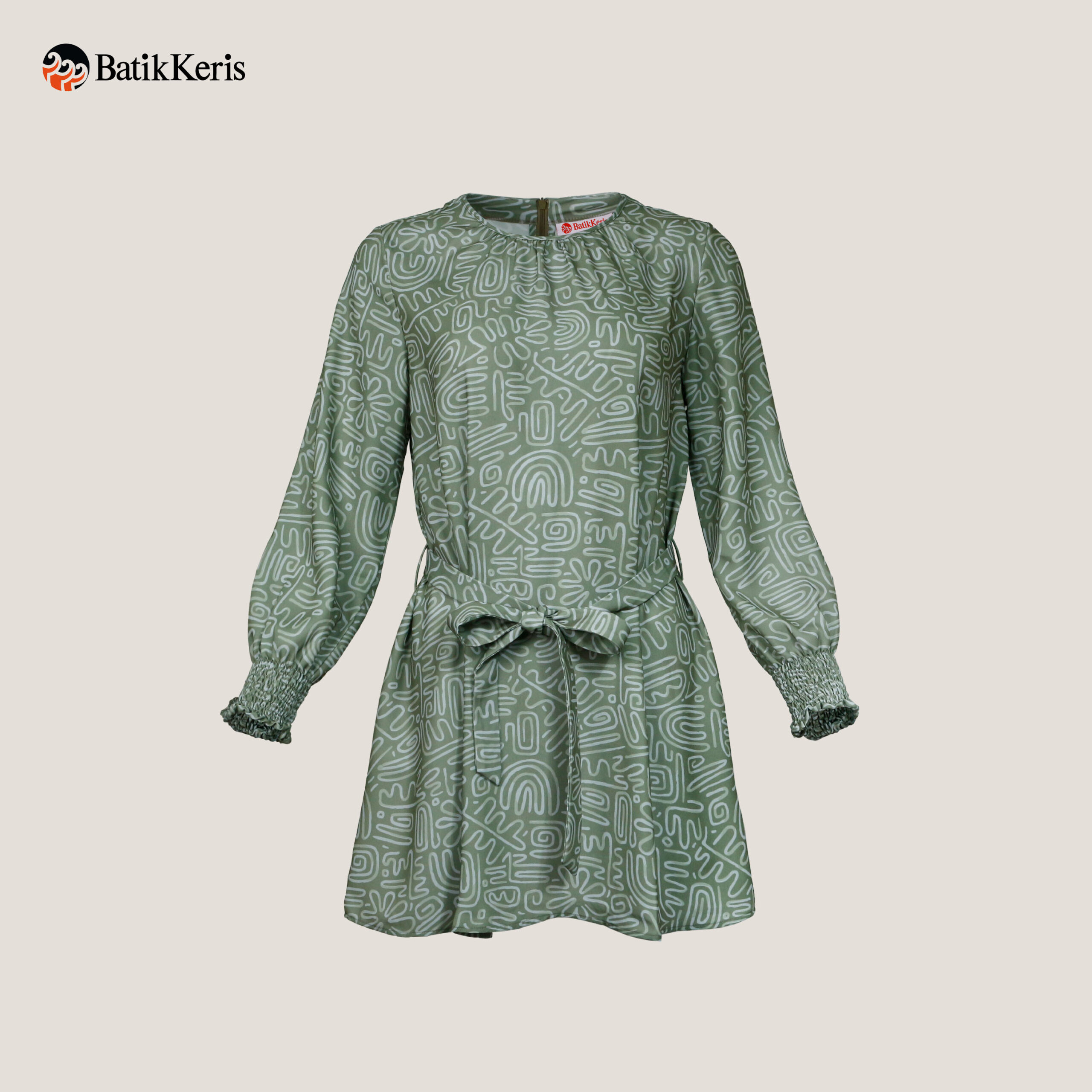 Blouse Tunik Batik Lengan Panjang Motif Keris Nagari Dwi Warno - Batik ...