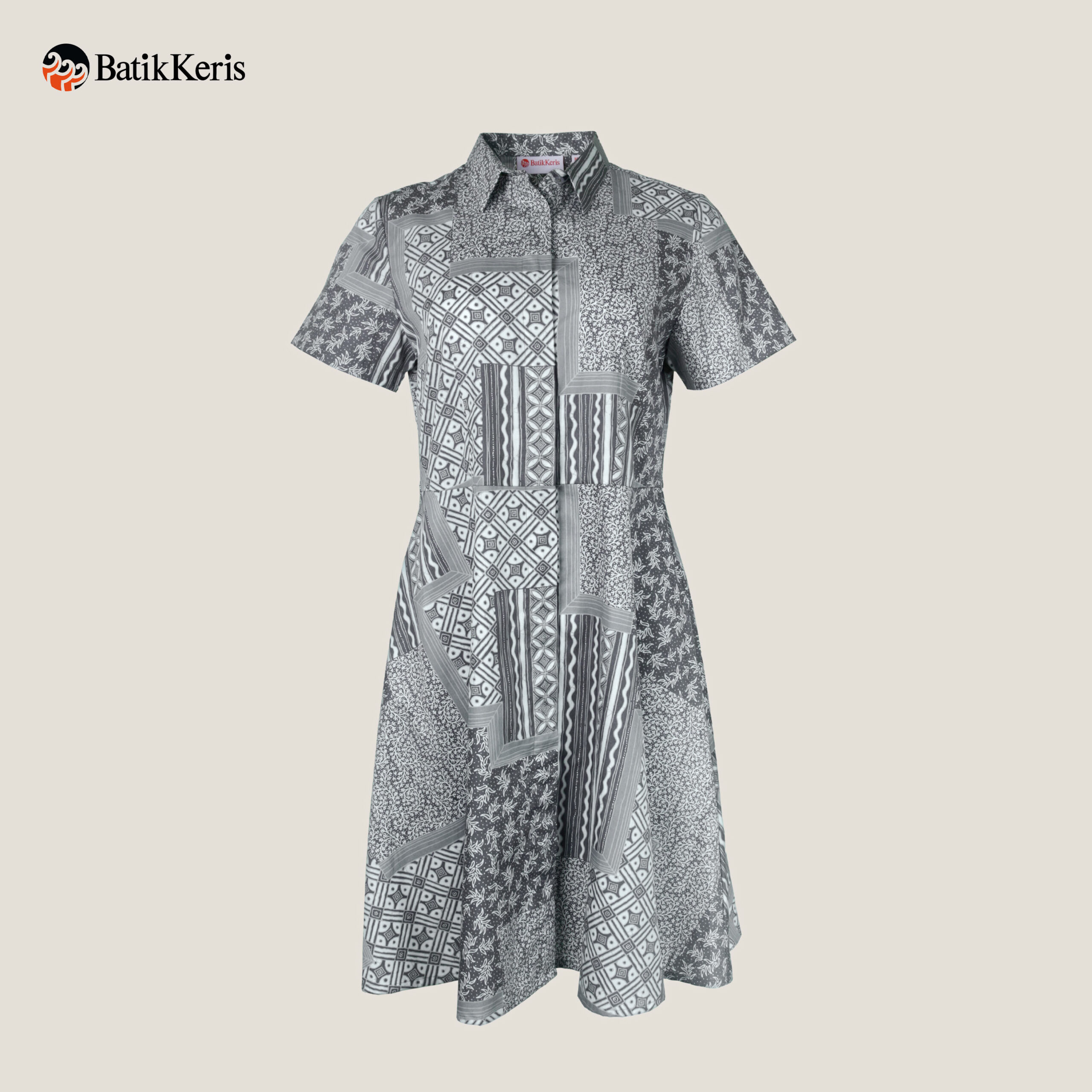 Dress Batik Lengan Pendek Motif Keris Maneka Warna - Batik Keris Online