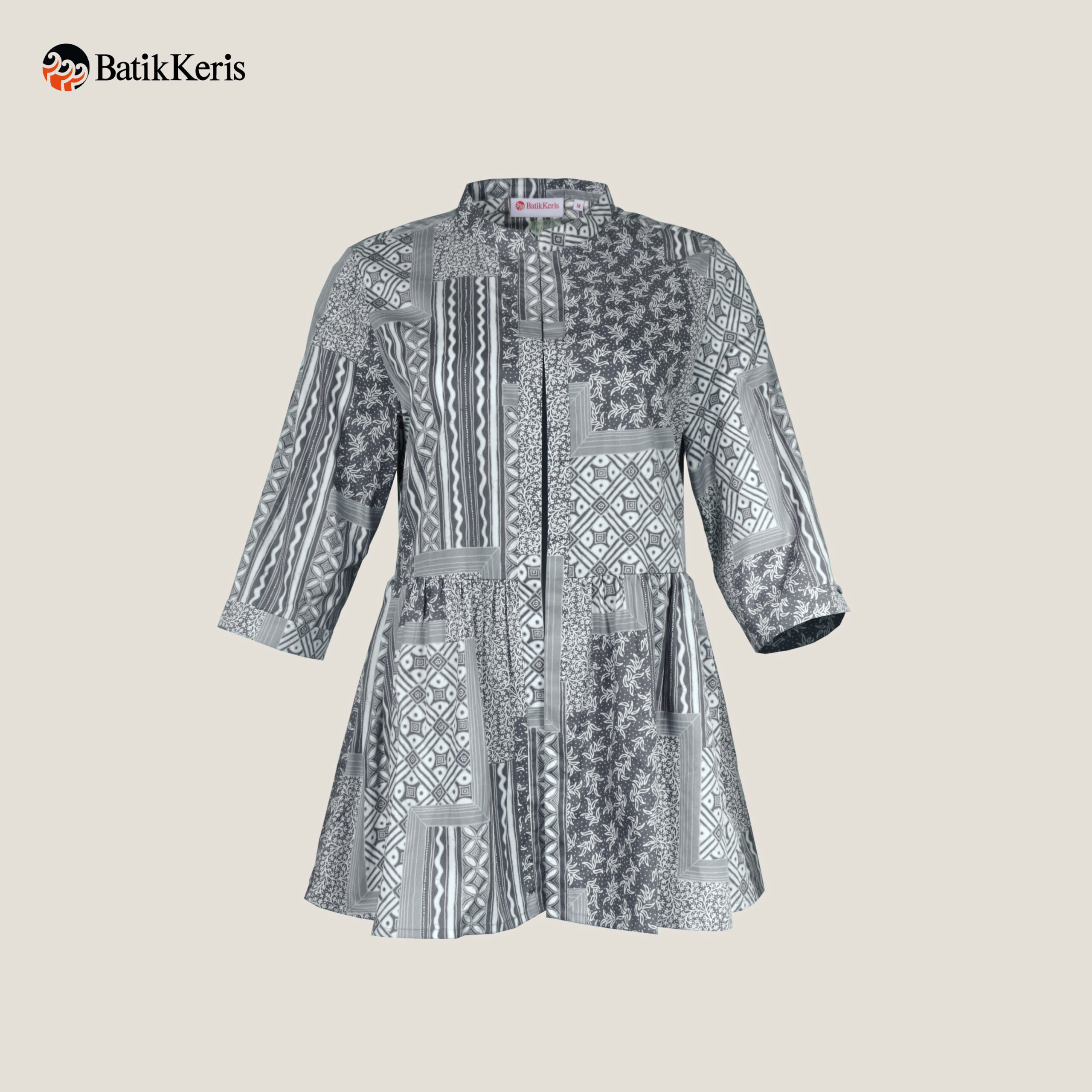 Outer Batik Lengan 3/4 Krah Shanghai Motif Keris Maneka Warna - Batik ...