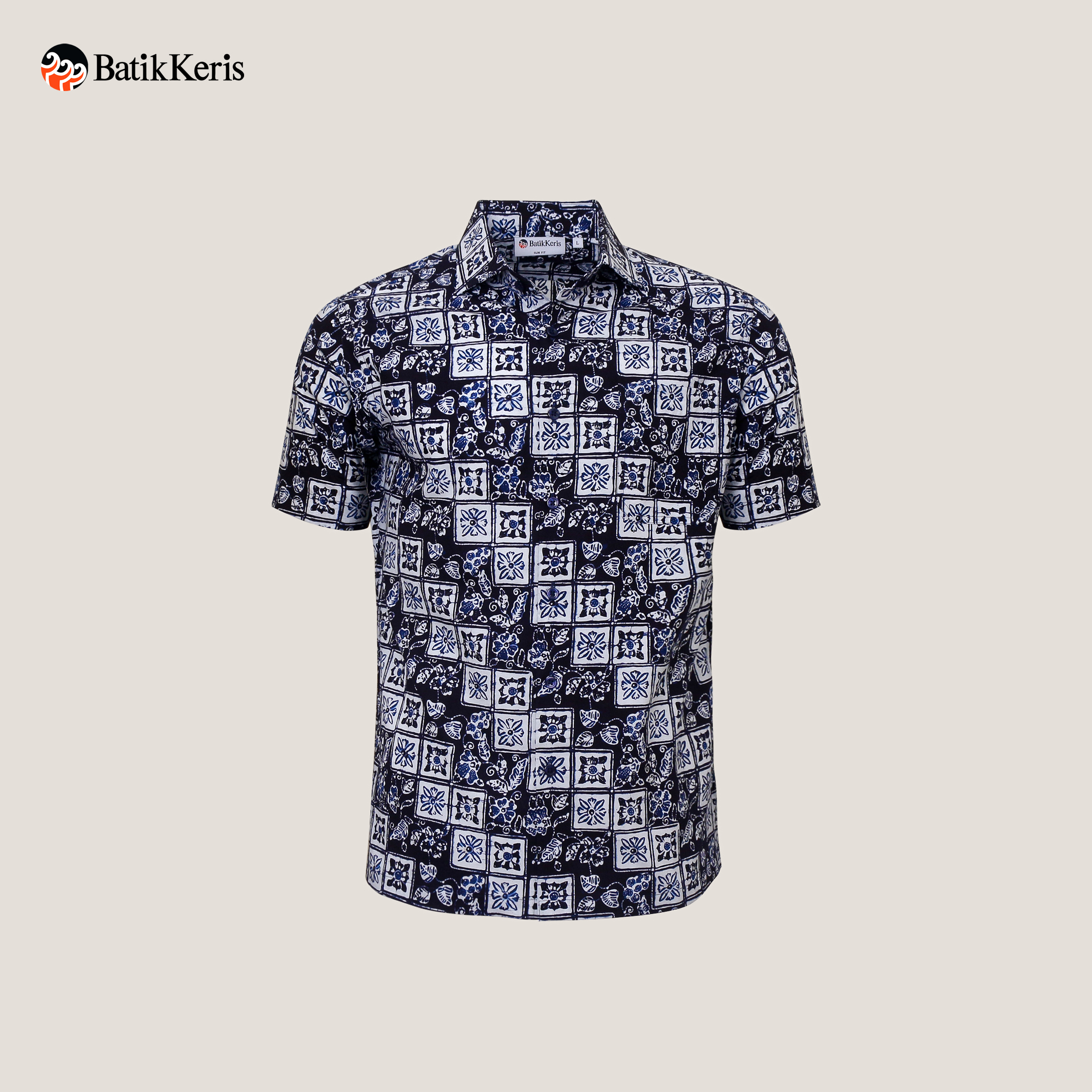Kemeja Slimfit Lengan Pendek Motif Lengko-TLG - Batik Keris Online