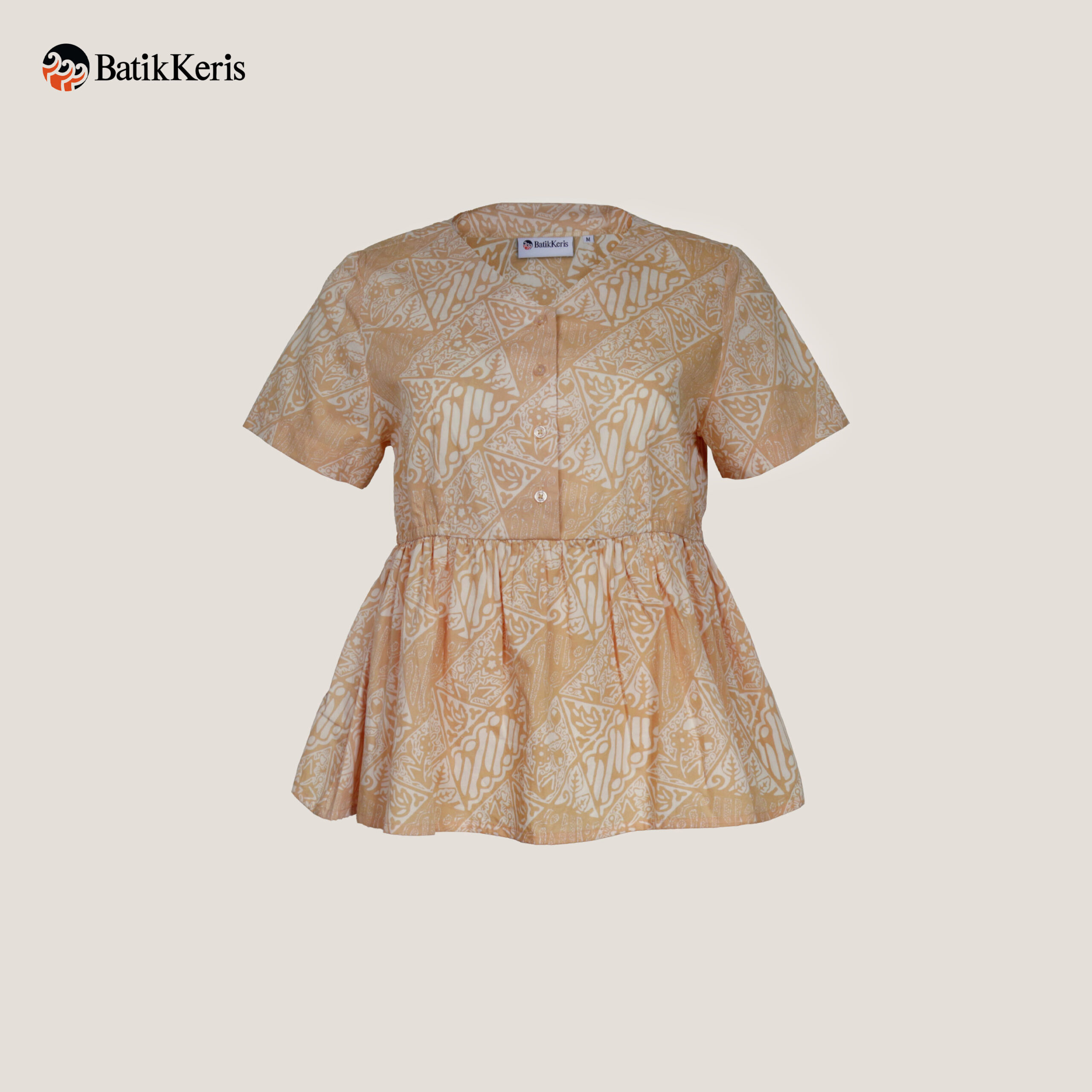 Blouse Batik Lengan Pendek Motif Keris Tambal Alus - Batik Keris Online