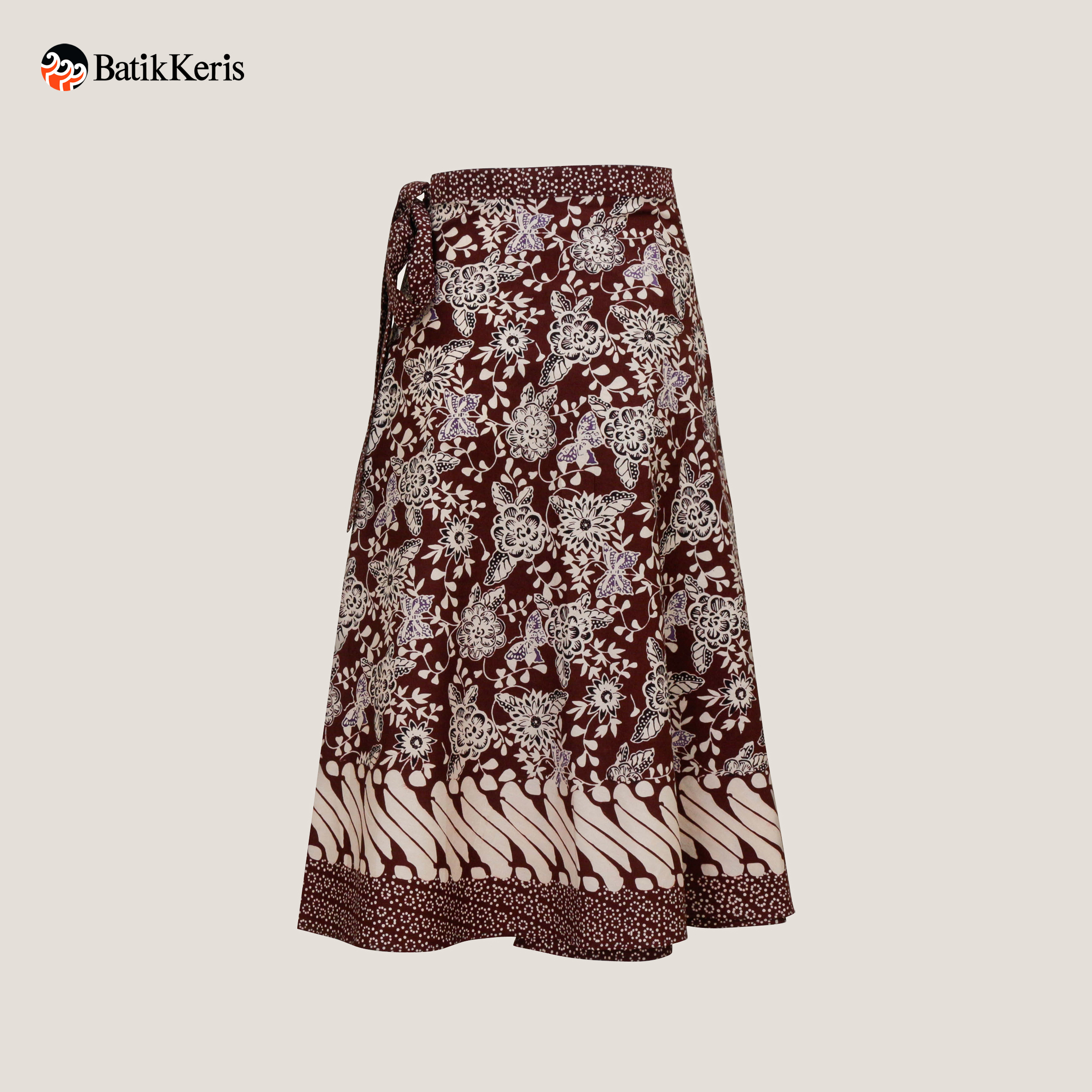 Wrap Skirt Midi Motif Keris Bungaku dan Truntum - Batik Keris Online