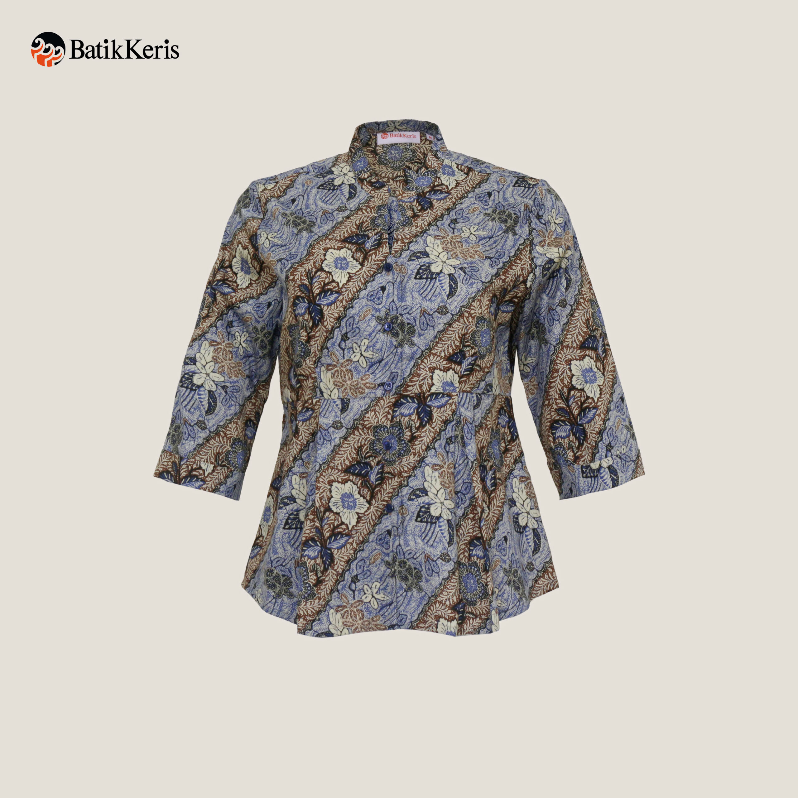 Blouse Lengan 3/4 Motif Keris Lereng Puspa Pradapa - Batik Keris Online