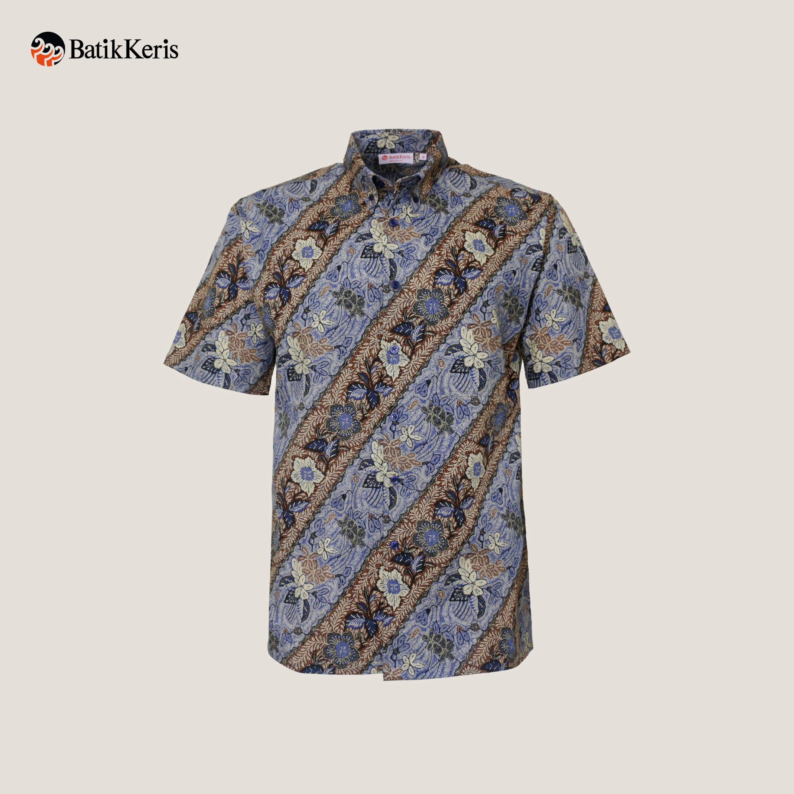 Kemeja Relaxed Fit Batik Lengan Pendek Motif Keris Lereng Puspa Pradapa ...